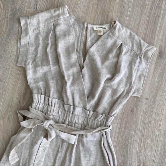 Monteau | Pants & Jumpsuits | Monteau Linen Jumpsuit Size Xs | Poshmark